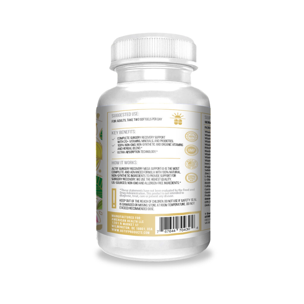 ACTIF Surgery Recovery Supplement with 20+ Advanced Factors and Omega-3 ...